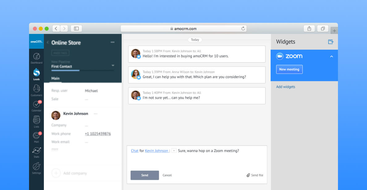 Human connection through video — Kommo adds Zoom — Kommo (formerly amoCRM)