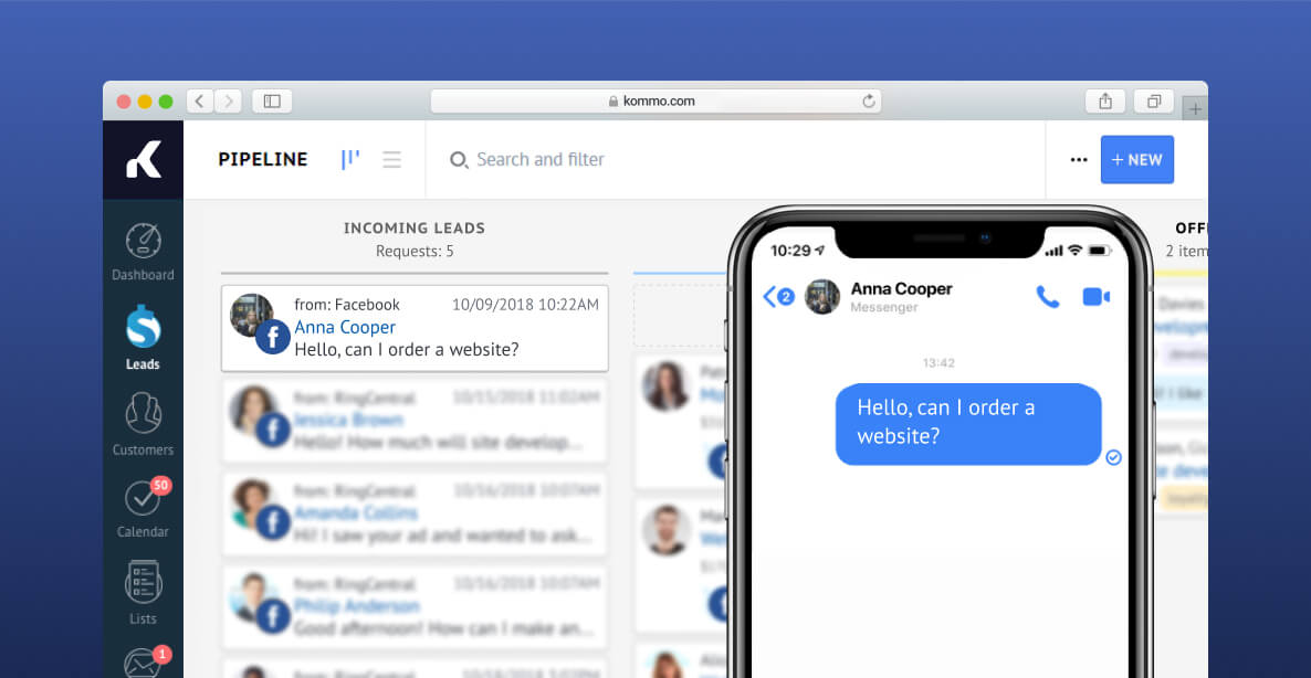 Facebook Messenger integration — Kommo (formerly amoCRM)